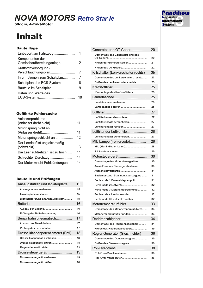 Nova Motors Retro Star Reparaturanleitung Pdf
